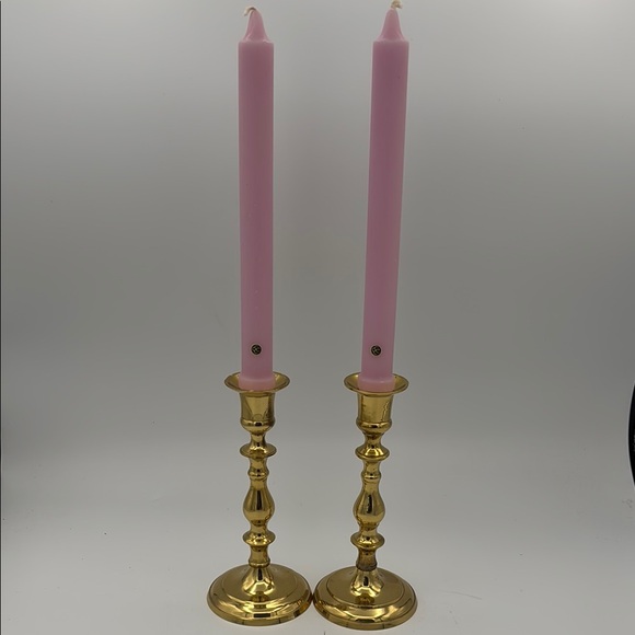 Accents | Vtg Pair Brass 7 Candle Holders | Poshmark